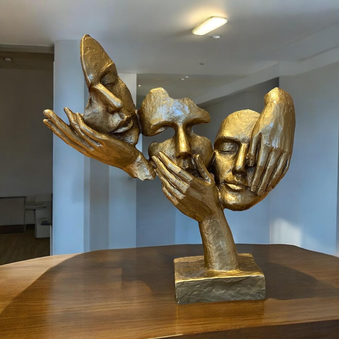 See No Evil Hear No Evil Speak No Evil Mask Figurine, Statue | 3 Face ...