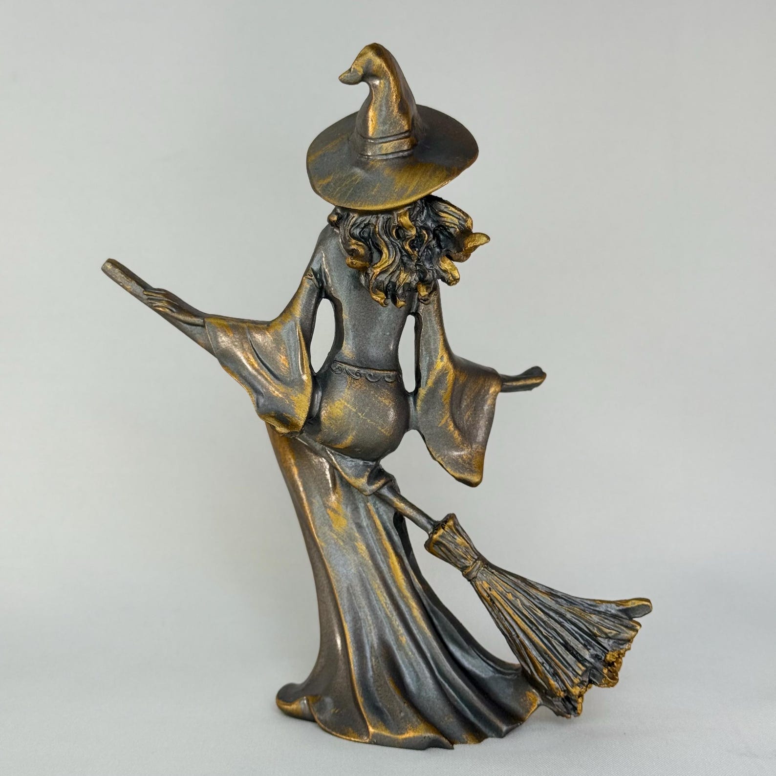 Witch Figure With Broom | Witch Statue for Desk Decor | Halloween Gift ...