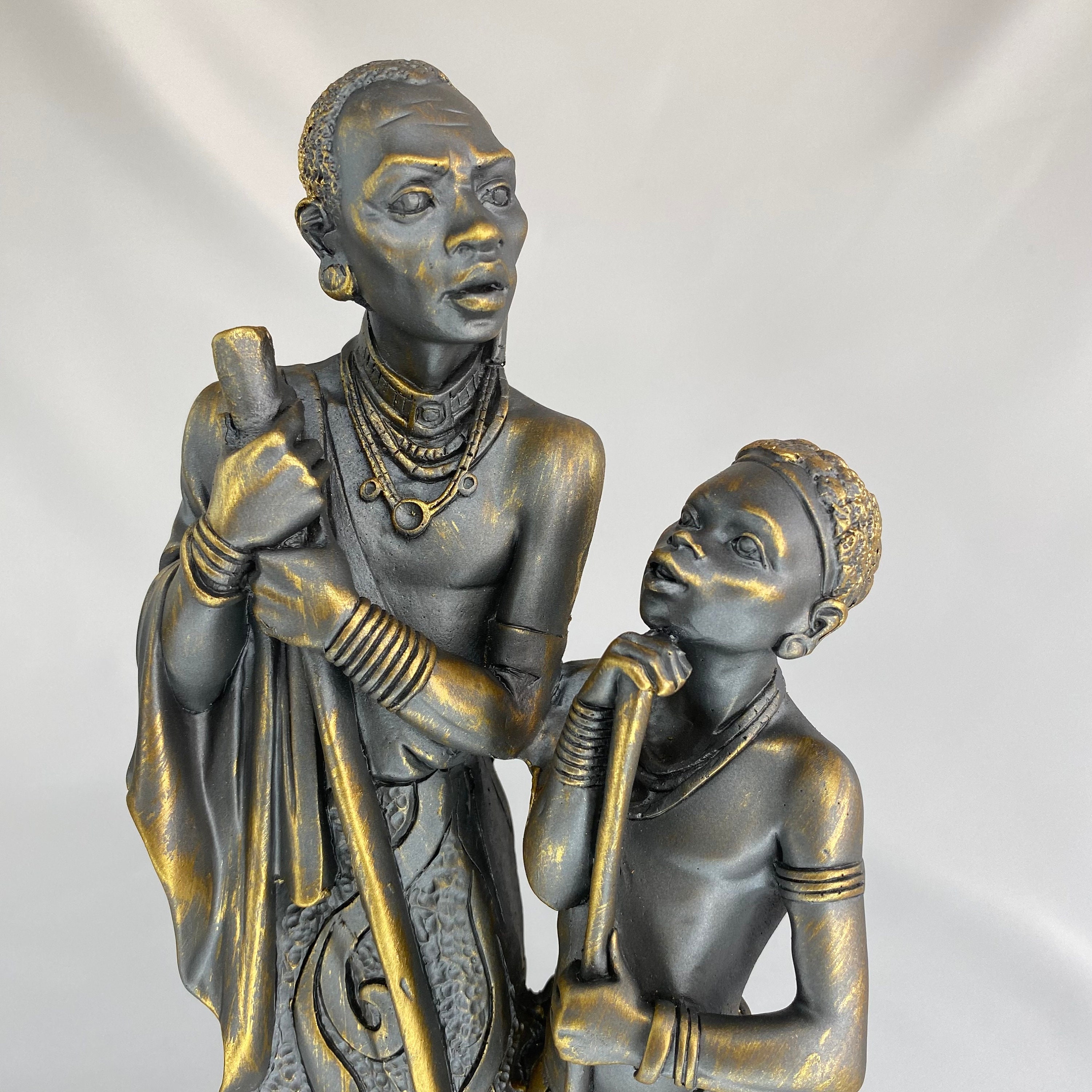 Angolia African Warriors Statue | Antique African Warriors Figurine ...