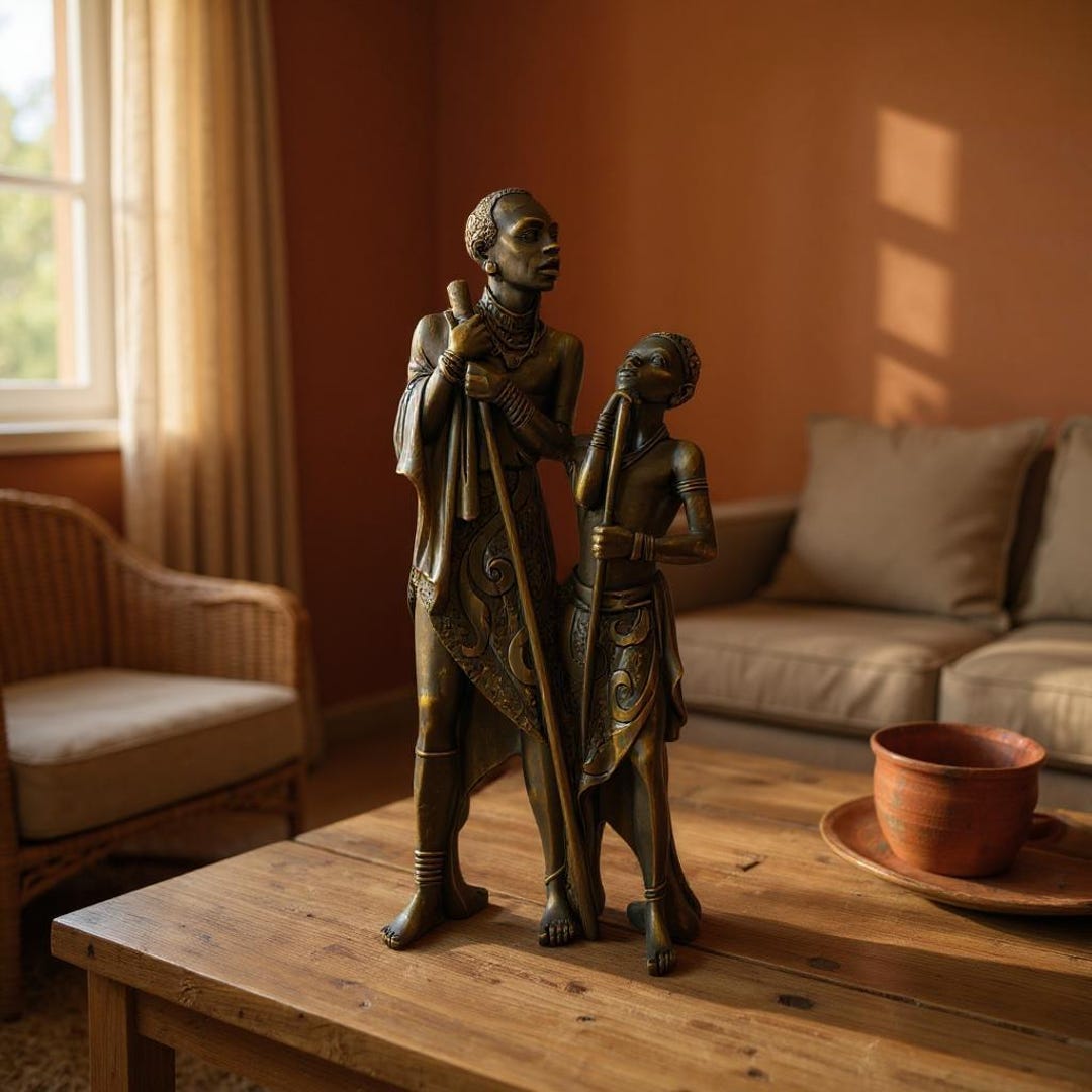 Angolia African Warriors Statue | Antique African Warriors Figurine ...