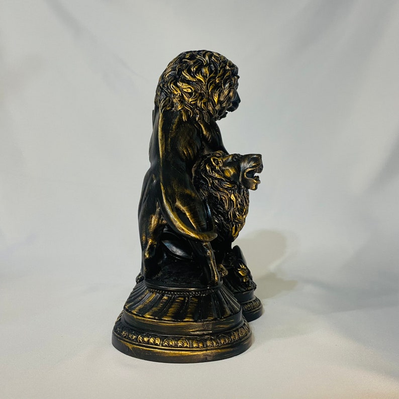 Lion Sculpture and Table Clock Lion Desk Clock for Table Decoration 2 ...