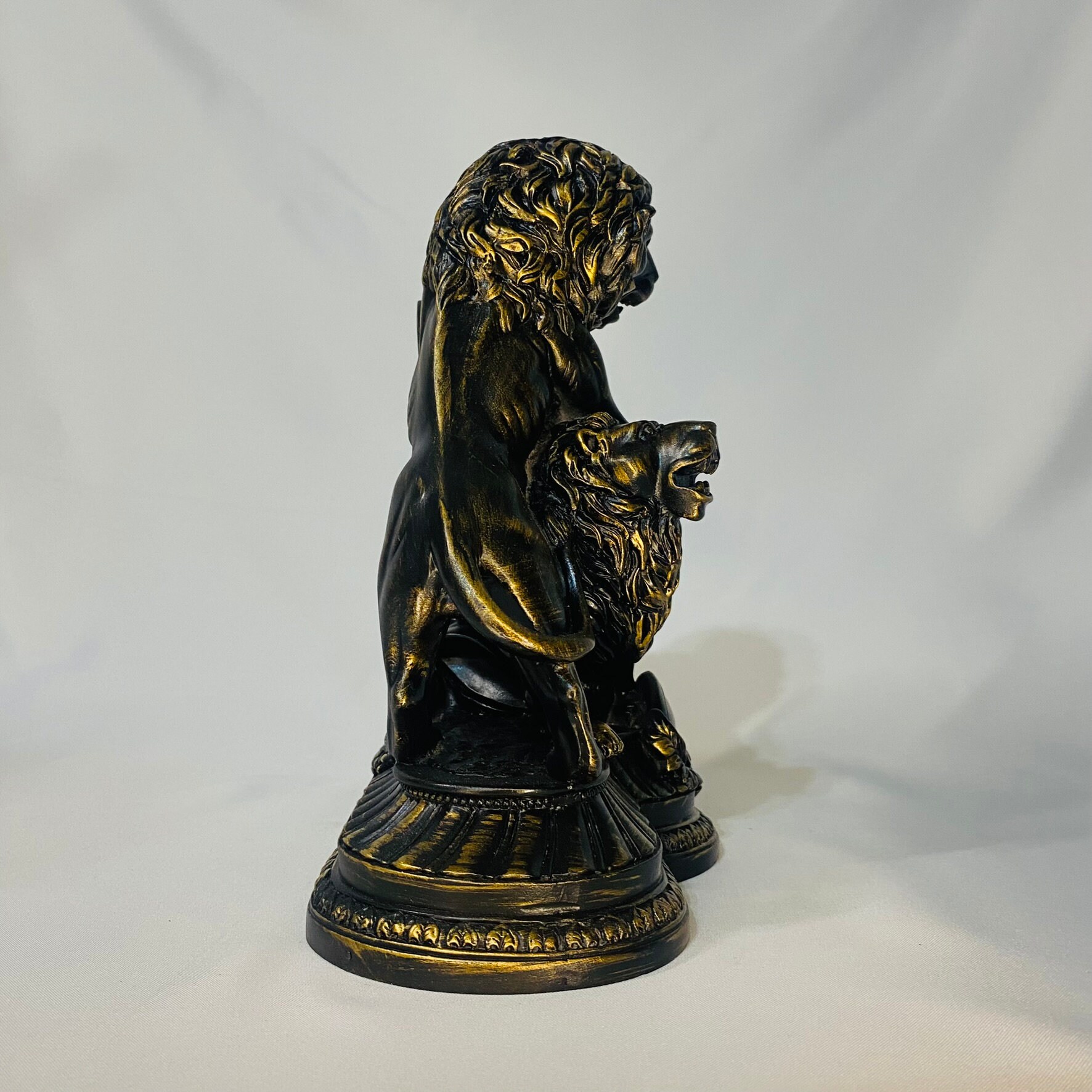 Lion Sculpture and Table Clock Lion Desk Clock for Table Decoration 2 ...