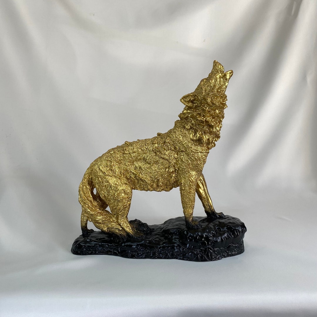 Large Howling Wolf Statue Wolf Figurine for Home Decor Wildlife Art ...