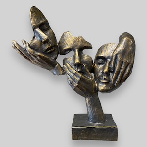 See No Evil Hear No Evil Speak No Evil Mask Figurine, Statue | 3 Face ...