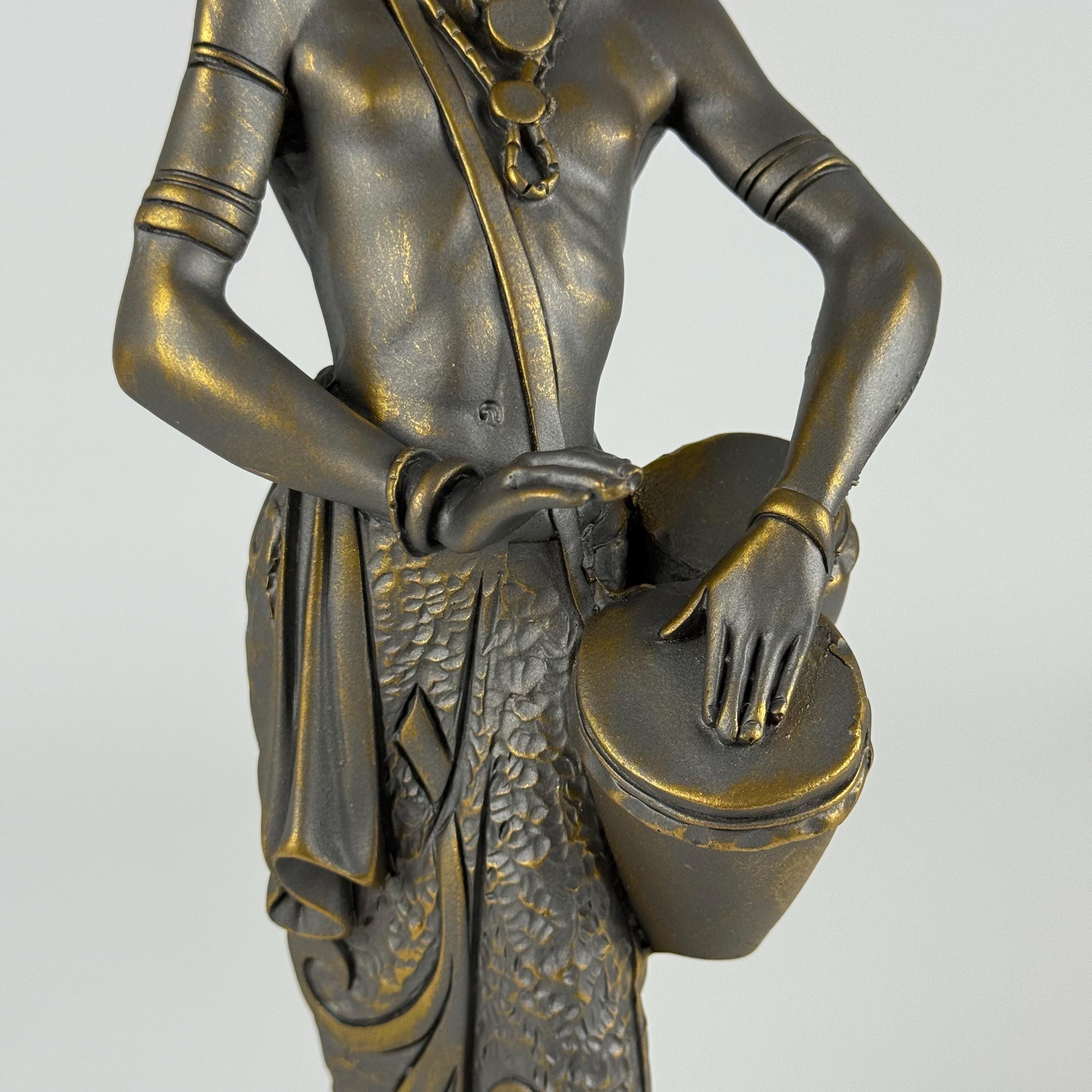 Vintage African Tribal Drummer Statue | Handmade Tribal Musician ...