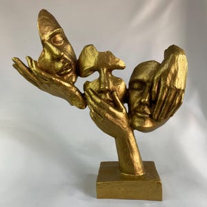 See No Evil Hear No Evil Speak No Evil Mask Figurine, Statue | 3 Face ...
