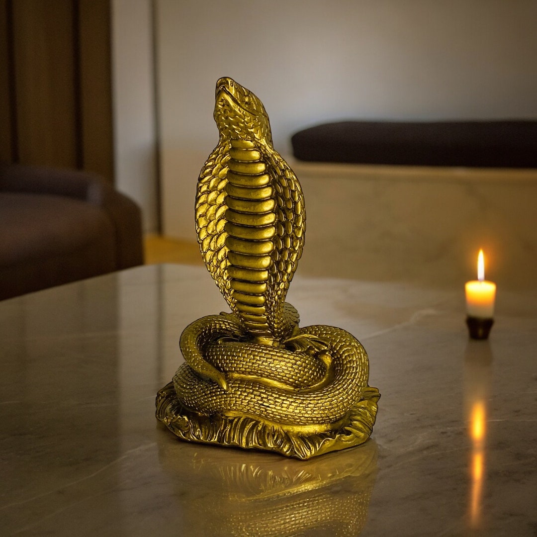 Antique Cobra Snake Sculpture, Statue | Serpent Figurine for Home Decor ...