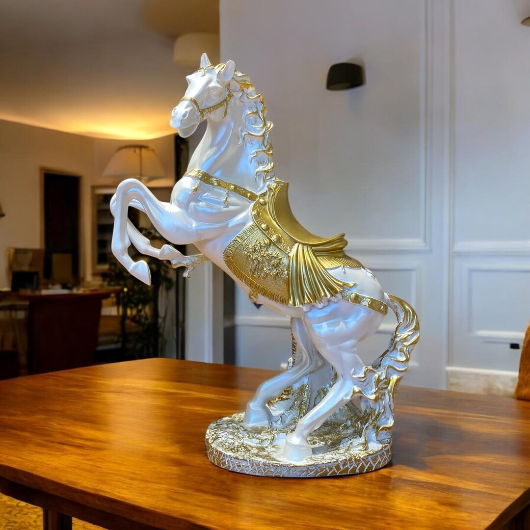 Elegant Large Prancing Horse Statue for Outdoor Garden Decor | Huge ...