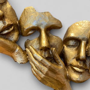 See No Evil Hear No Evil Speak No Evil Mask Figurine, Statue 3 Face ...