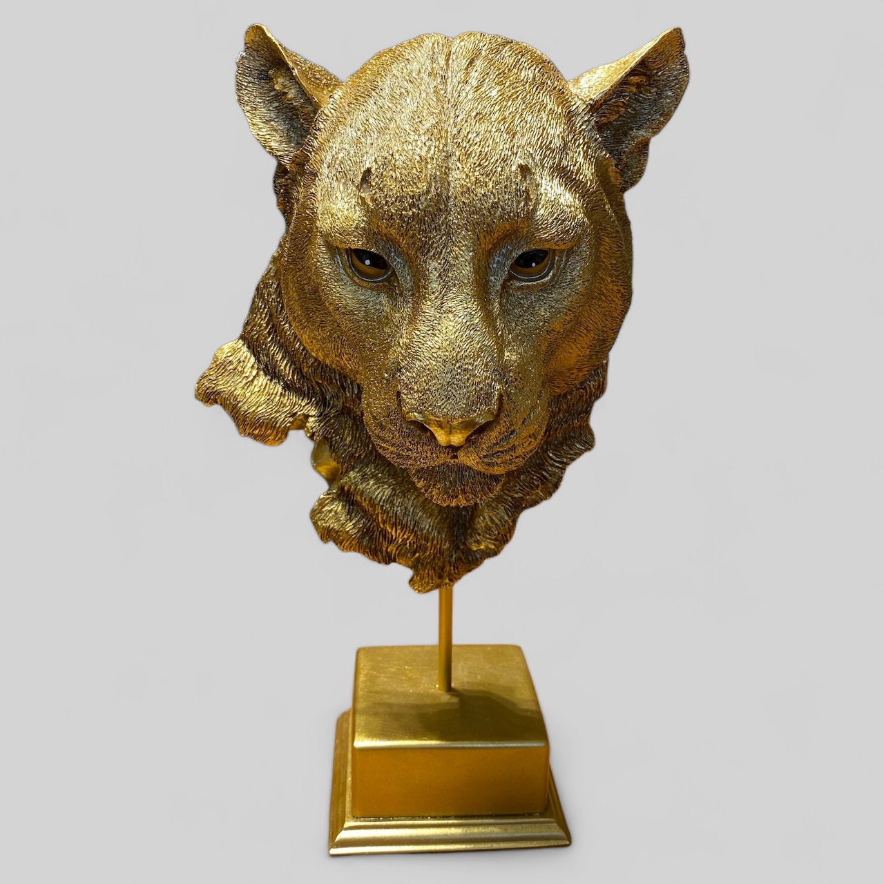 Decorative Panther Head Statue on Stand Animal Figurine for Table ...