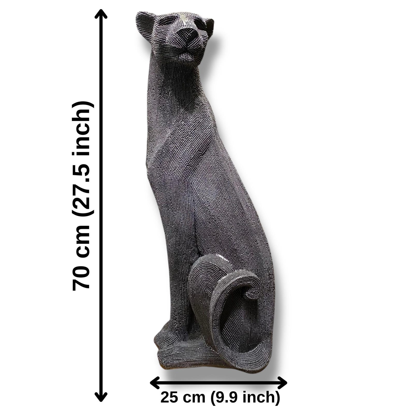 Decorative Large Sitting Black Panther Statue | Textured Panther ...