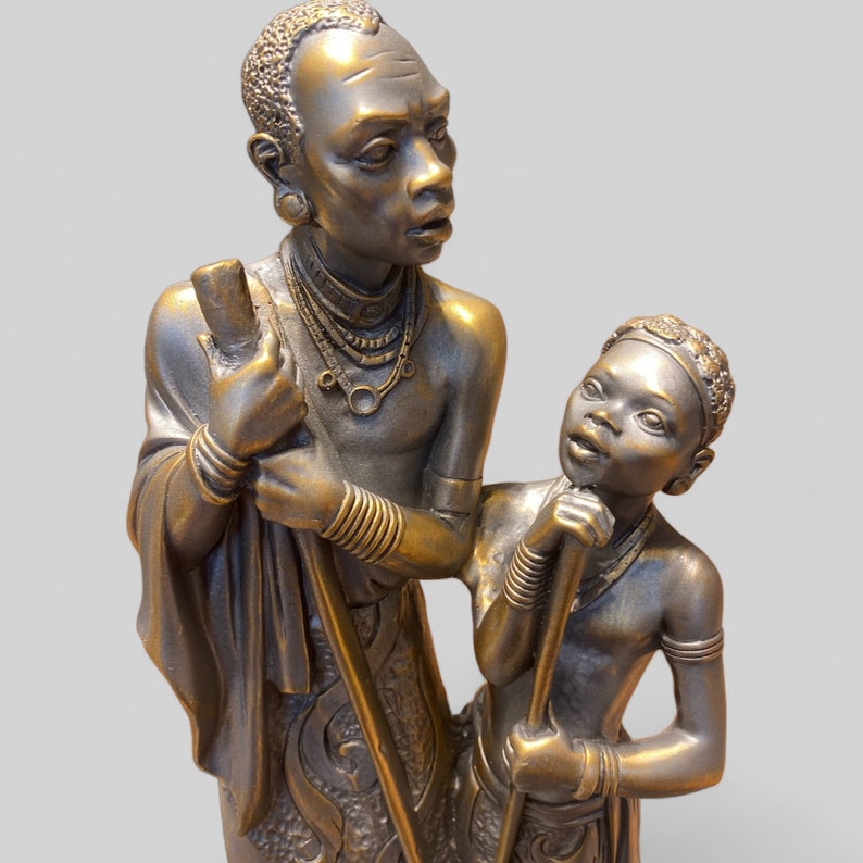 Angolia African Warriors Statue Antique African Warriors Figurine Desk ...