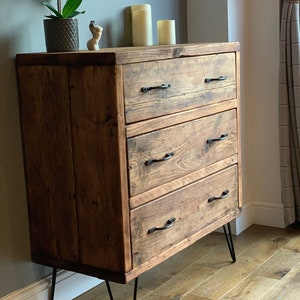 High Chest of Drawers, High Dresser, Bedroom Dresser in Solid Wood With ...