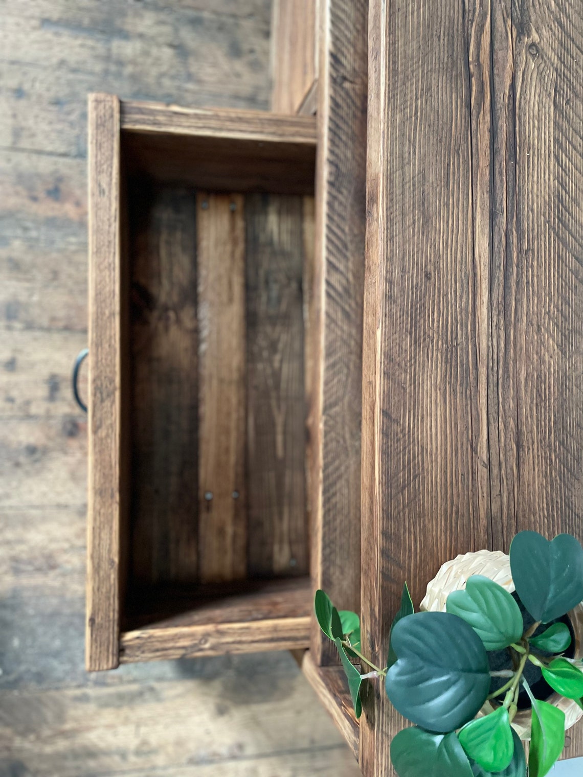 Reclaimed Solid Wood TV Unit With Drawers Rustic Handmade - Etsy