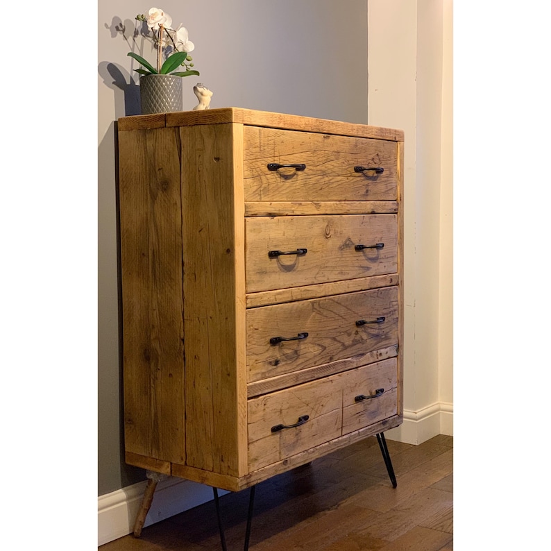 Reclaimed Solid Wood Chest of Drawers Rustic Handmade - Etsy UK