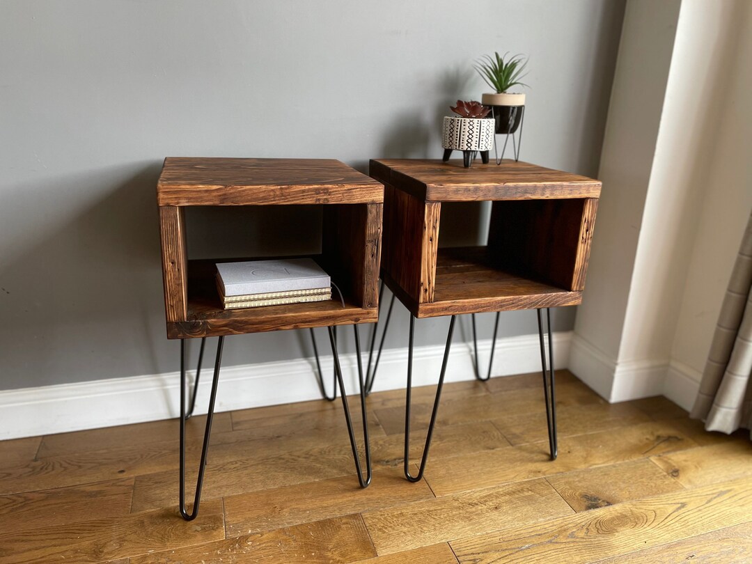 Reclaimed Solid Wood Side Tables | Rustic | Handmade | Furniture ...
