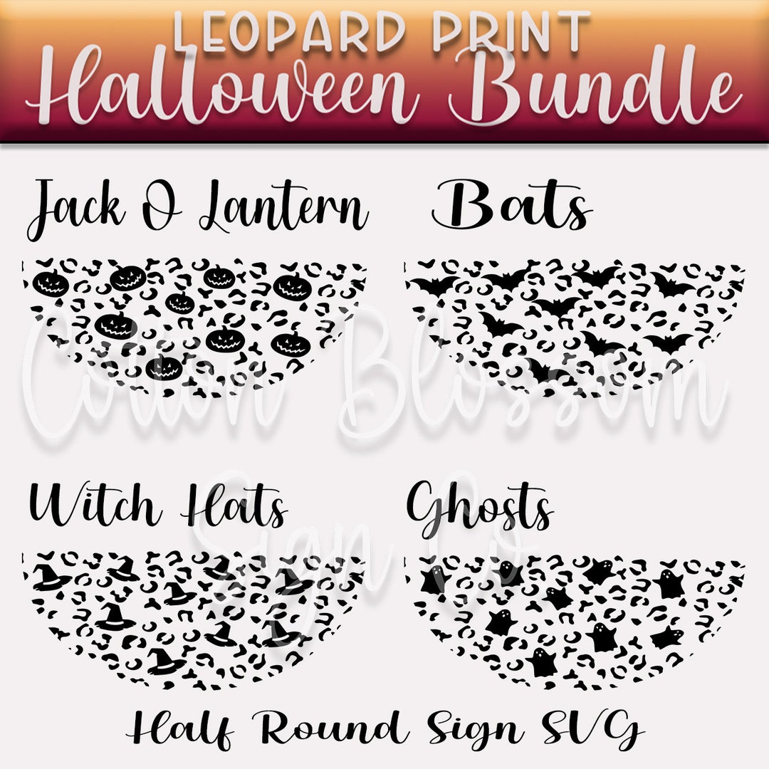 Halloween Leopard Half Sign SVG Bundle | Digital Download SVG - Etsy