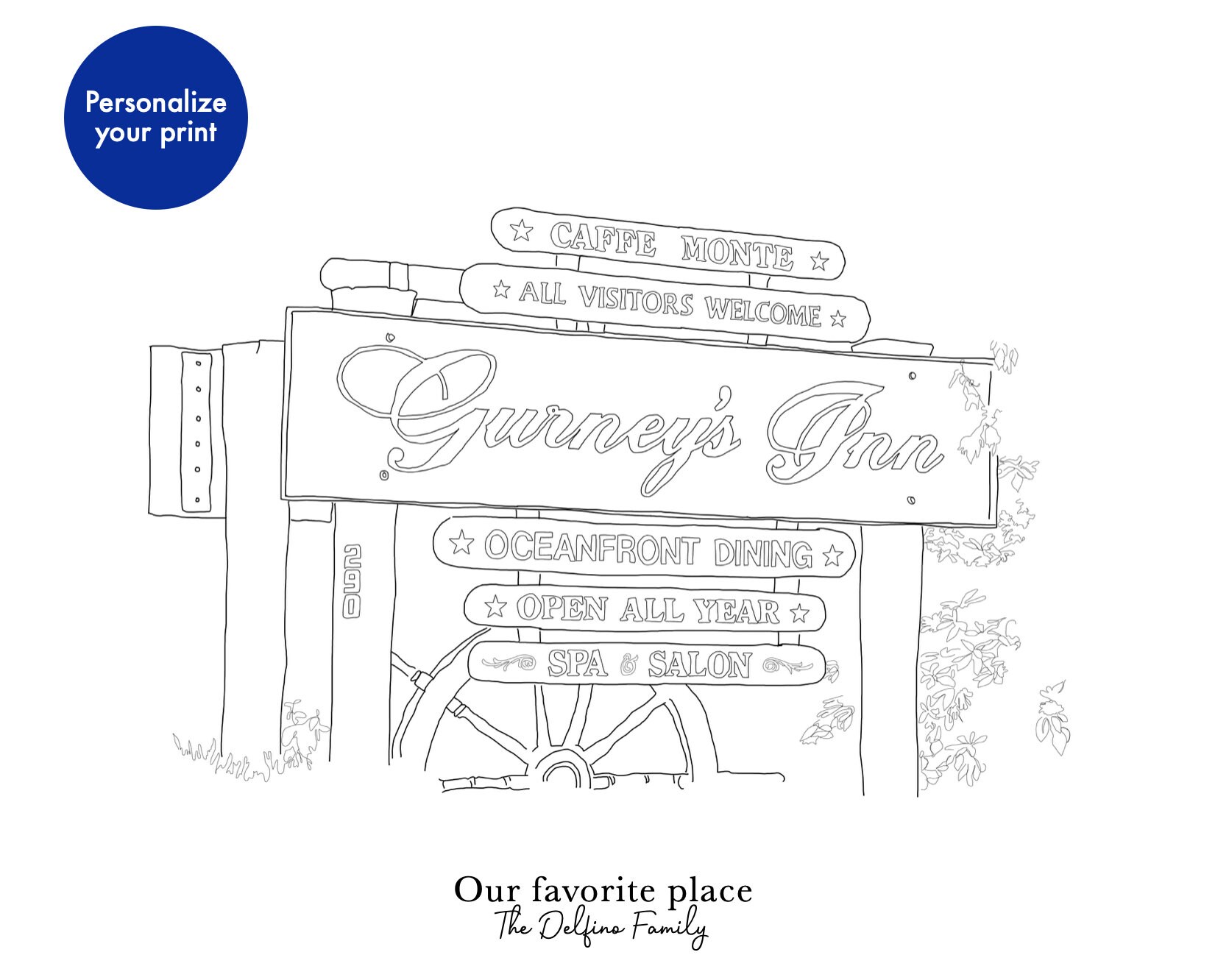 Vintage Gurney's Inn Print - Etsy