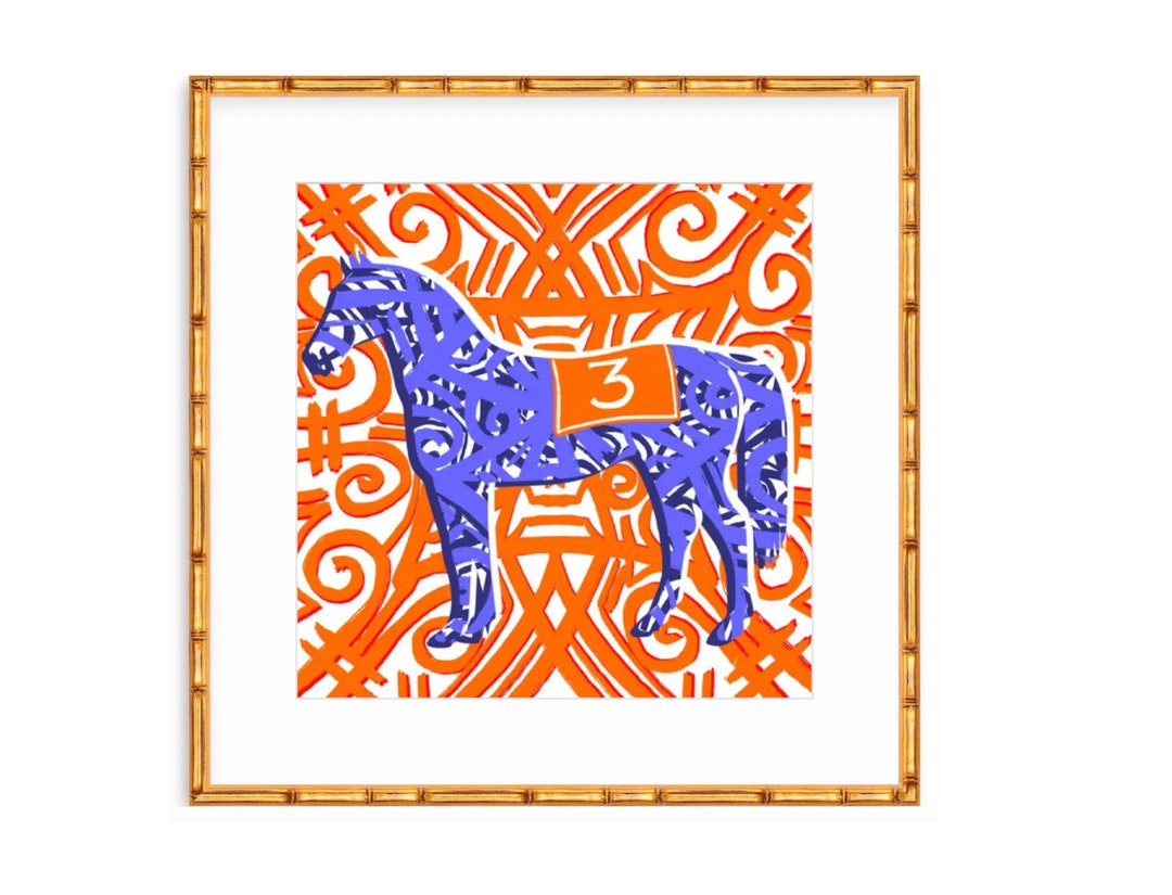 Preppy Equestrian Horse Print - Available in 4 Colors - Etsy