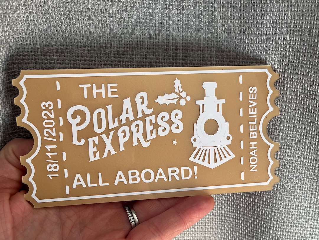 Polar Express Gold Acrylic Ticket Train Ride All Aboard - Etsy