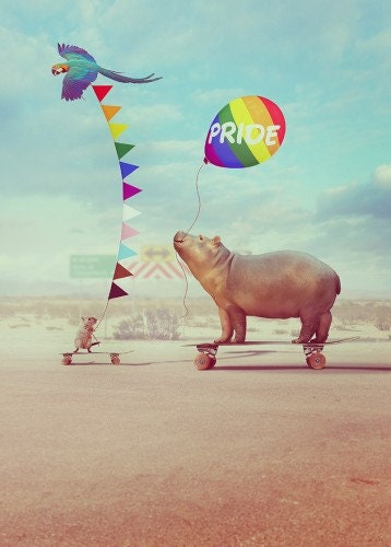 Pride Poster, Rainbow, LGBT, Animals - Etsy