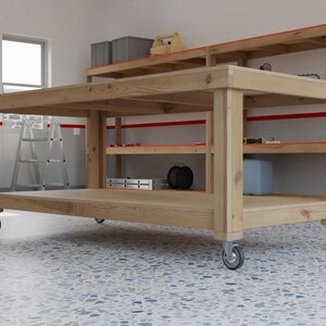 DIY Mobile Workbench Plans: Rolling Garage Workbench (PDF) - Etsy