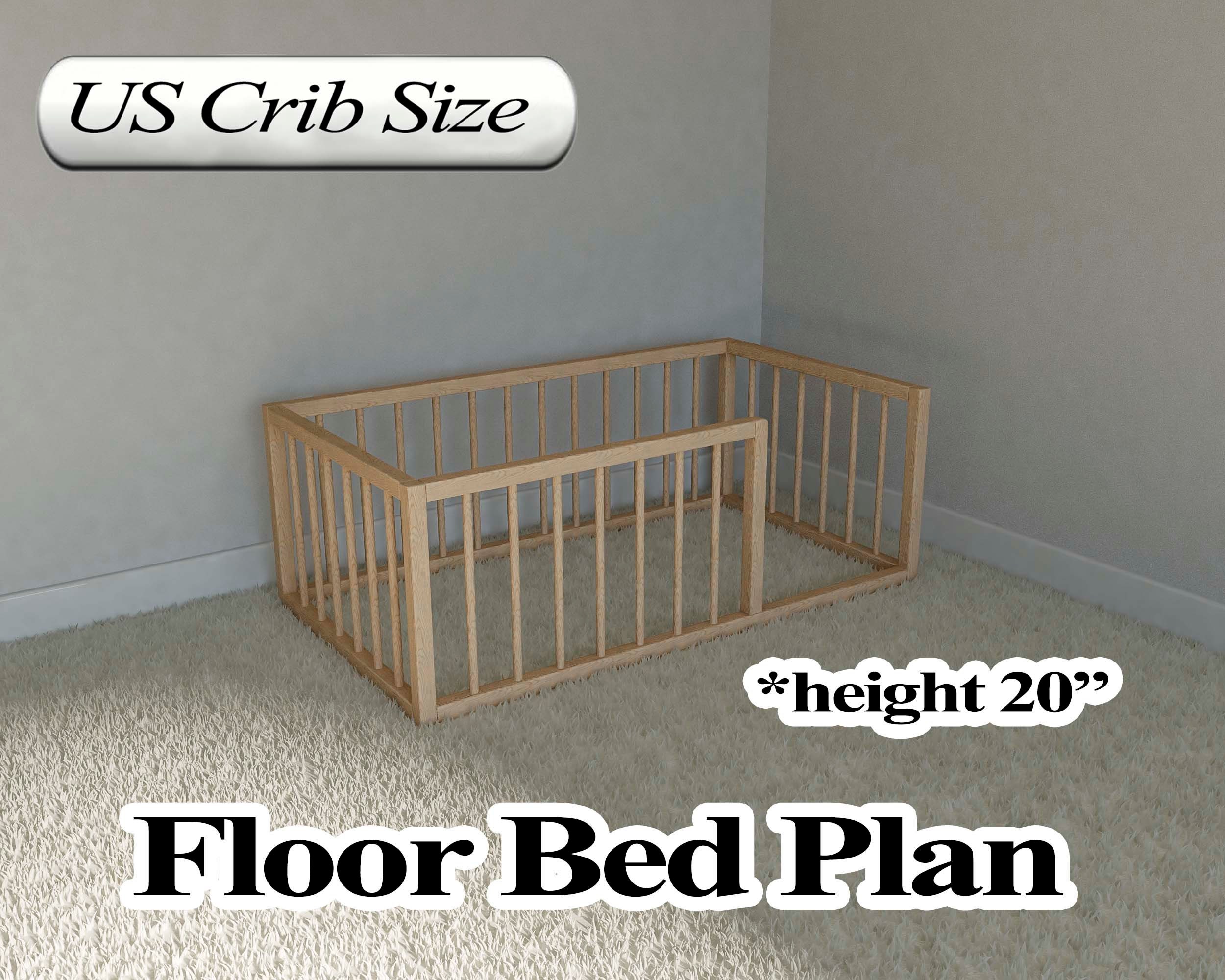 Montessori Floor Bed Plan Crib Size PDF DIY | Etsy