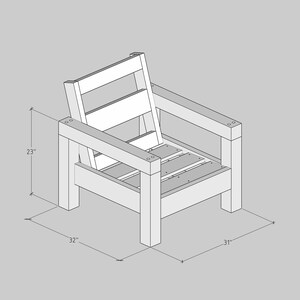 Modern Outdoor Chair Plans, PDF, DIY - Etsy