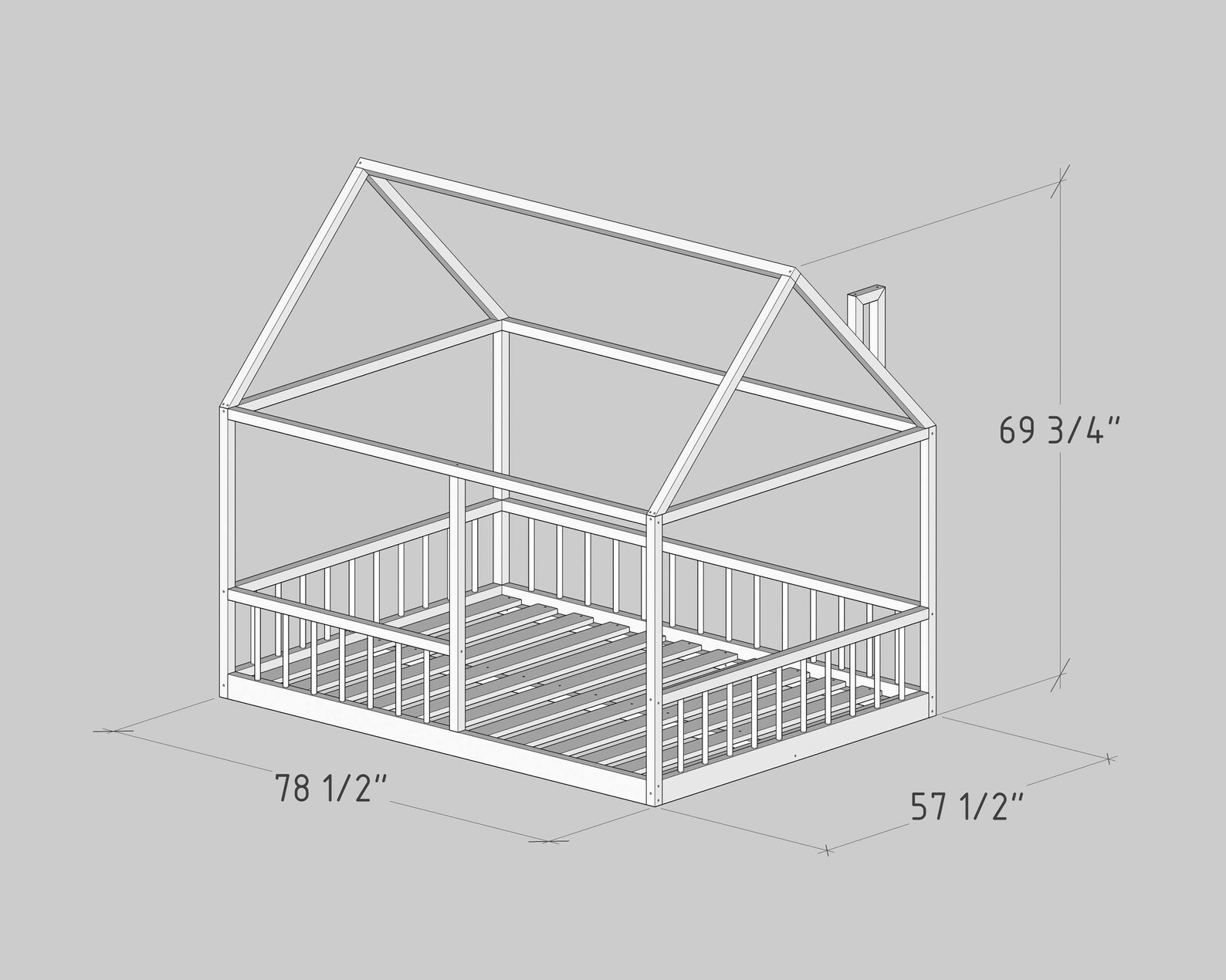 House Bed Plan Full Size DIY PDF | Etsy