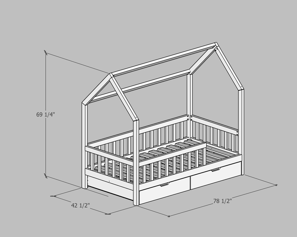 House Bed Plan PDF DIY - Etsy