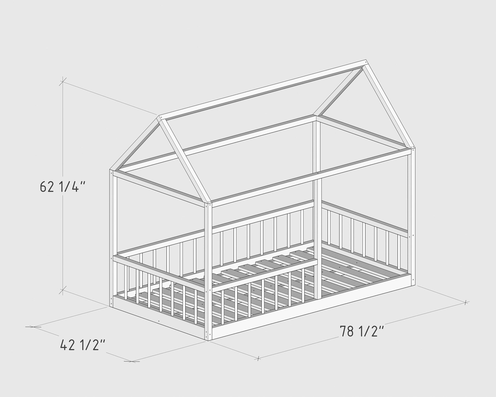 House Bed Plan Twin Size DIY PDF - Etsy