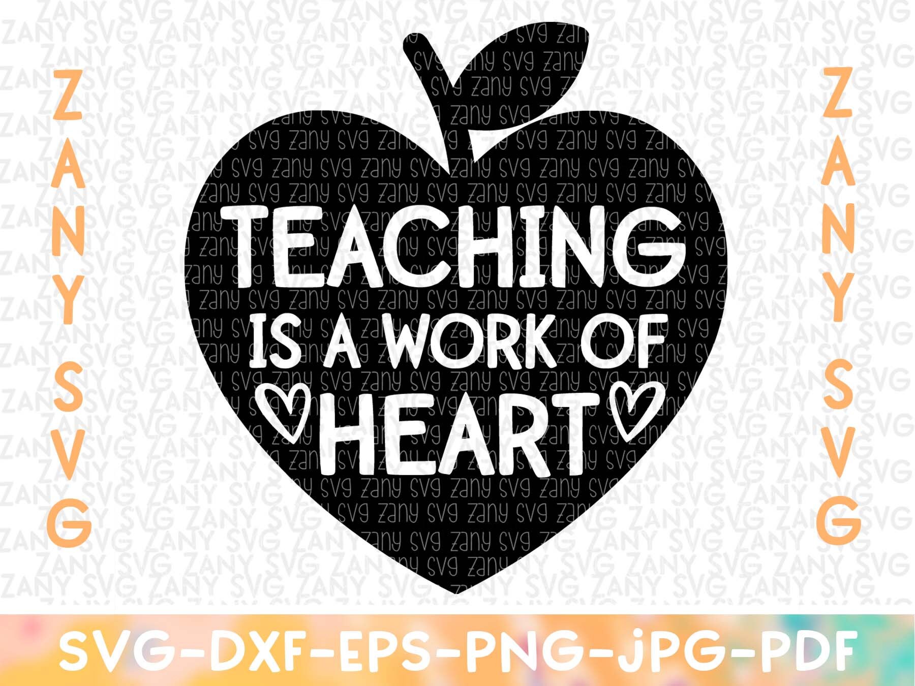 Teaching is a Work of Heart Teacher Apple Svg Teacher Gift - Etsy