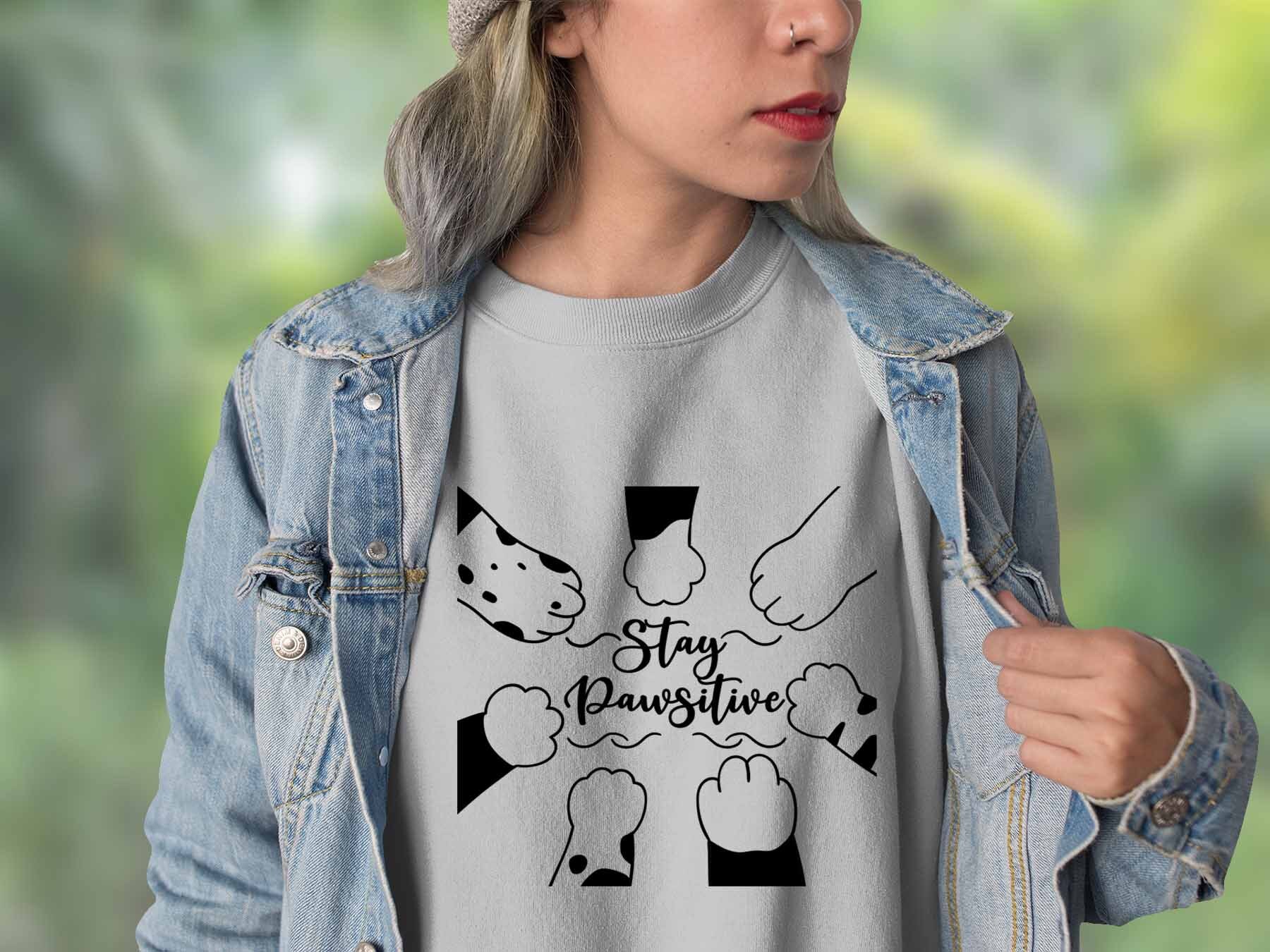 Stay Pawsitive Svg Files for Cricut Stay Pawsitive Png Cat - Etsy
