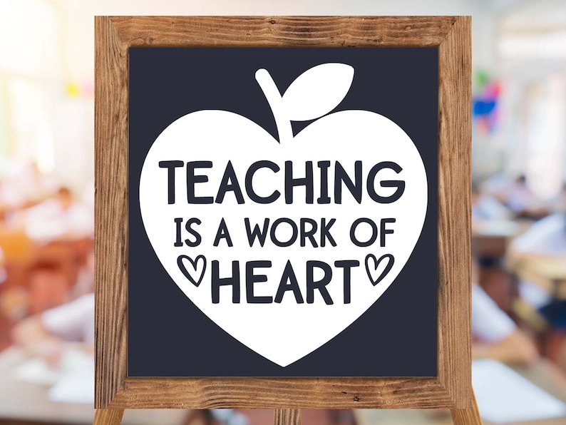 Teaching is a Work of Heart Teacher Apple Svg Teacher Gift Thank You ...