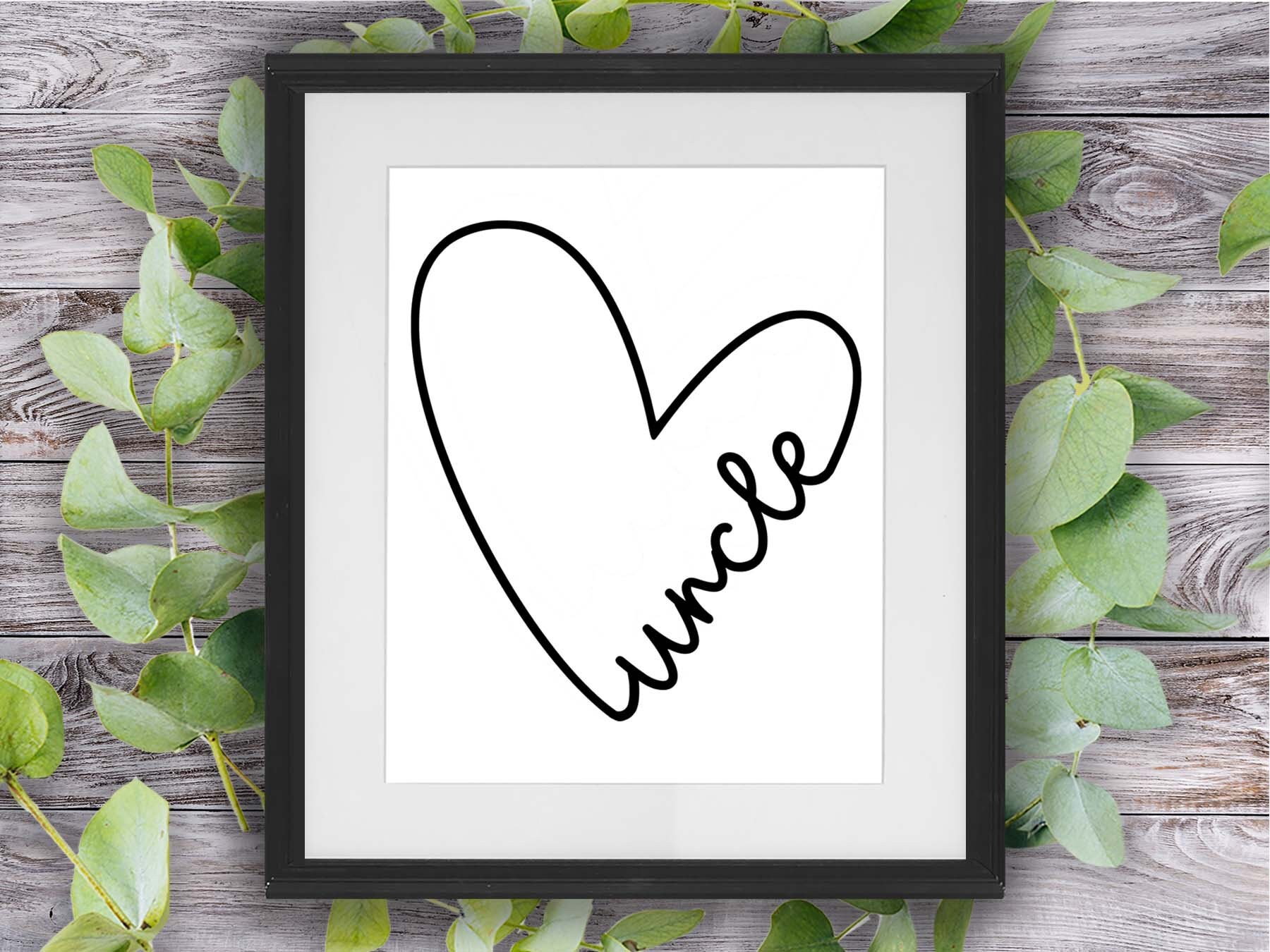 Heart Uncle Svg Files for Cricut Family Name Tag Best Uncle - Etsy