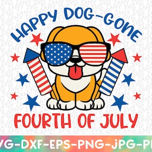4th of July Dog Svg File for Cricut American Flag Dog Patriotic Dog Svg ...