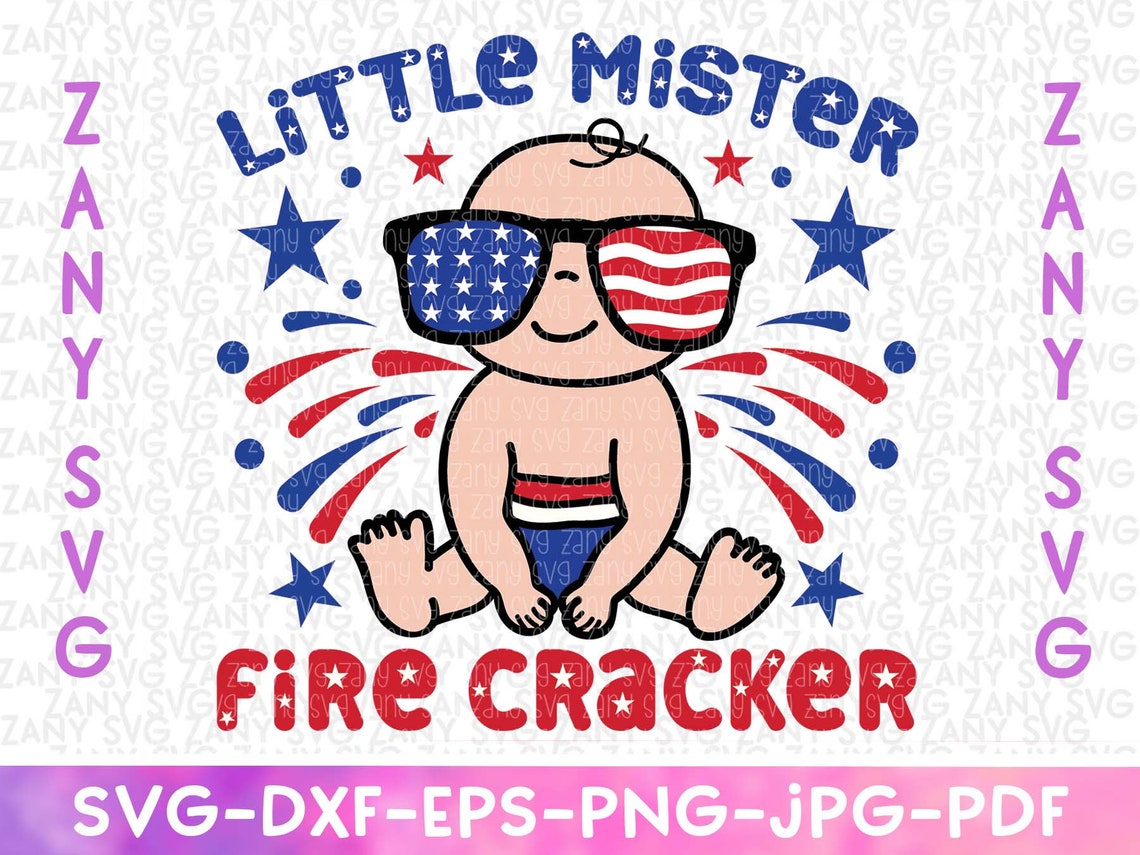 Little Mister Firecracker Svg File for Cricut Fourth of July - Etsy