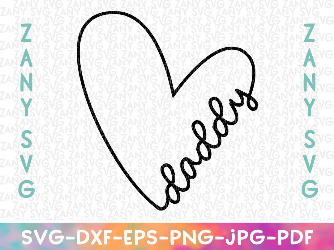 Heart Daddy Svg Files for Cricut Family Name Sign Svg I Heart Daddy ...