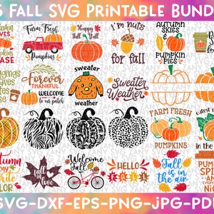 Fall Svg Bundle Autumn Bundle Svg Cut File Cricut Silhouette Png ...