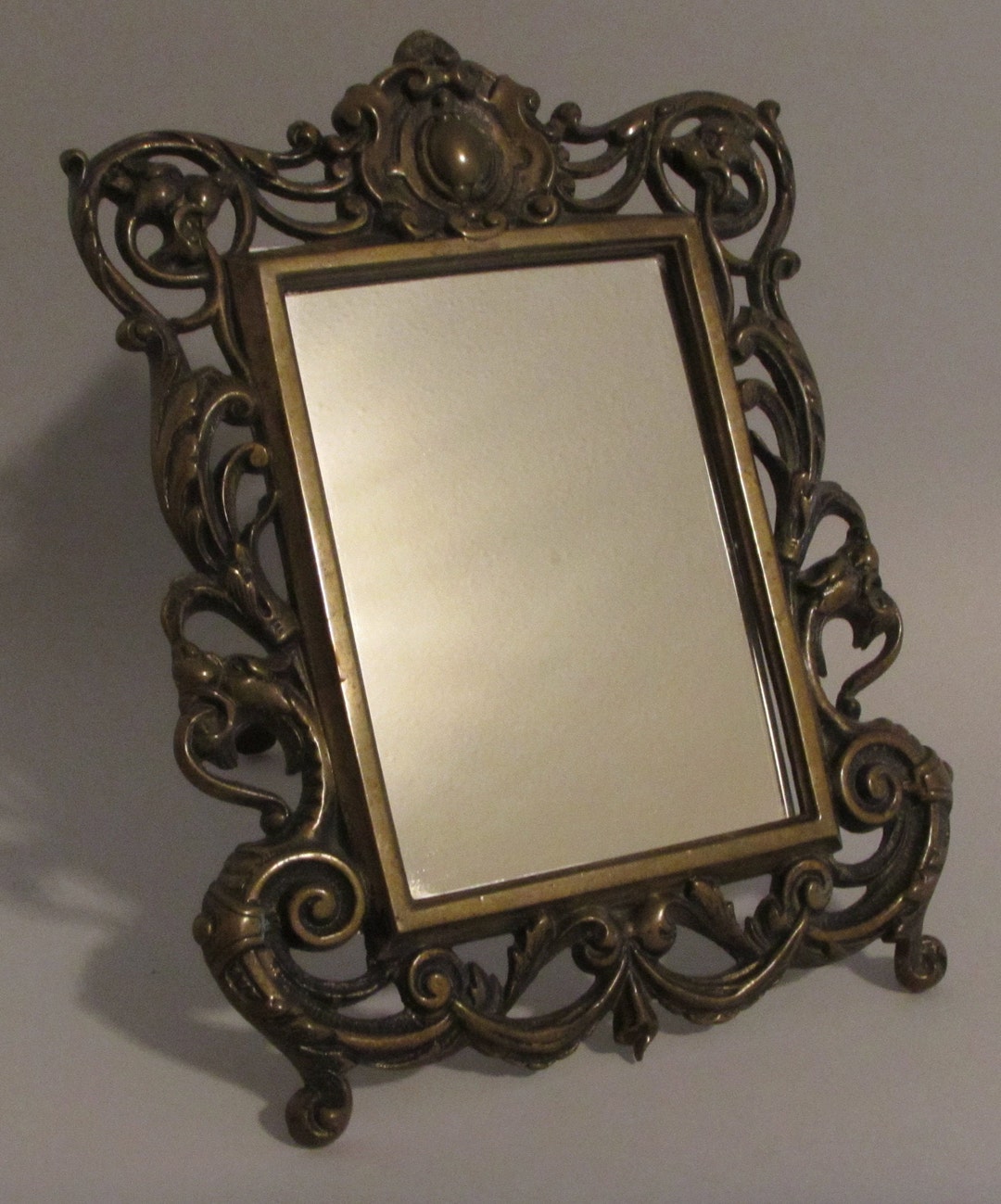 Vintage/antique Mirror With Ornate Brass Frame -- Excellent Condition ...