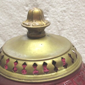 Antique Victorian Rose-red Hall Light: Pressed Floral Glass, 1890s - Etsy