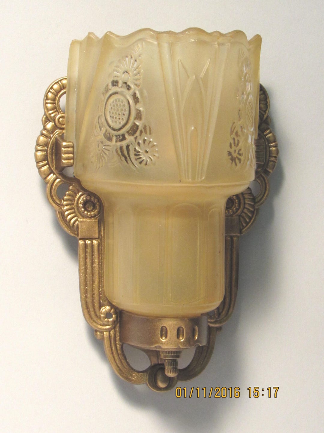 Pair Art Deco Wall Sconces by Lightolier: Restored Slip Shade Lighting ...