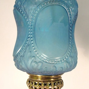 Antique Victorian Hall Light: Blue Glass, Etched Scenes, 1890s - Etsy