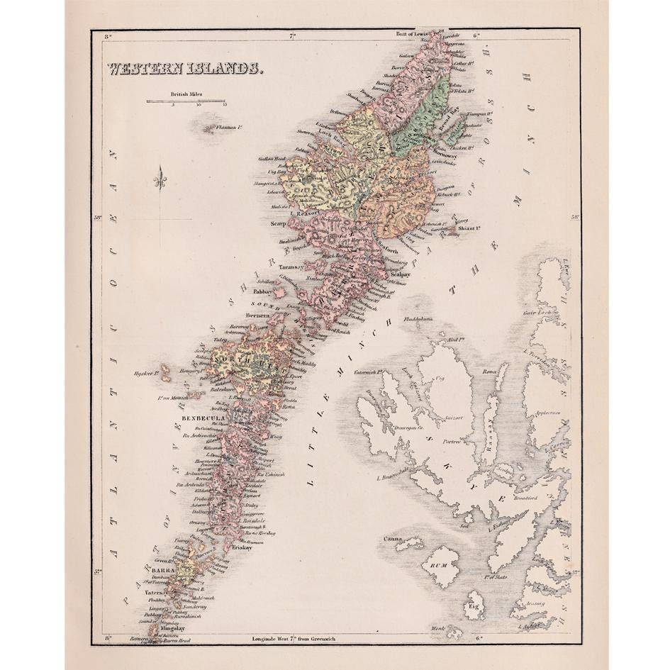 Vintage Maps of Scotland - Printable Rustic Decor, 5 Antique Style Maps ...