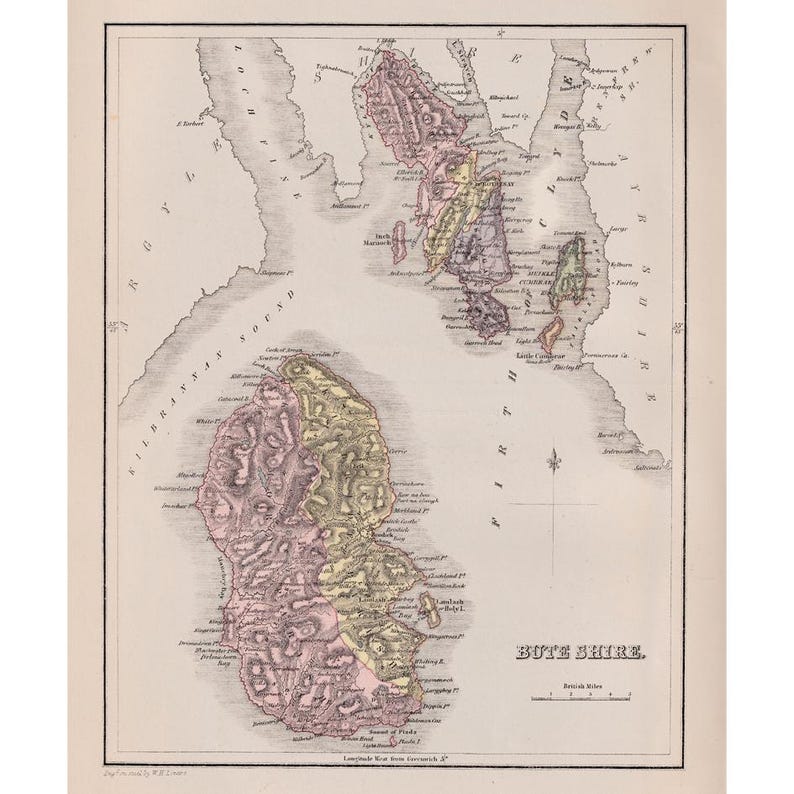 Vintage Maps of Scotland - Printable Rustic Decor, 5 Antique Style Maps ...