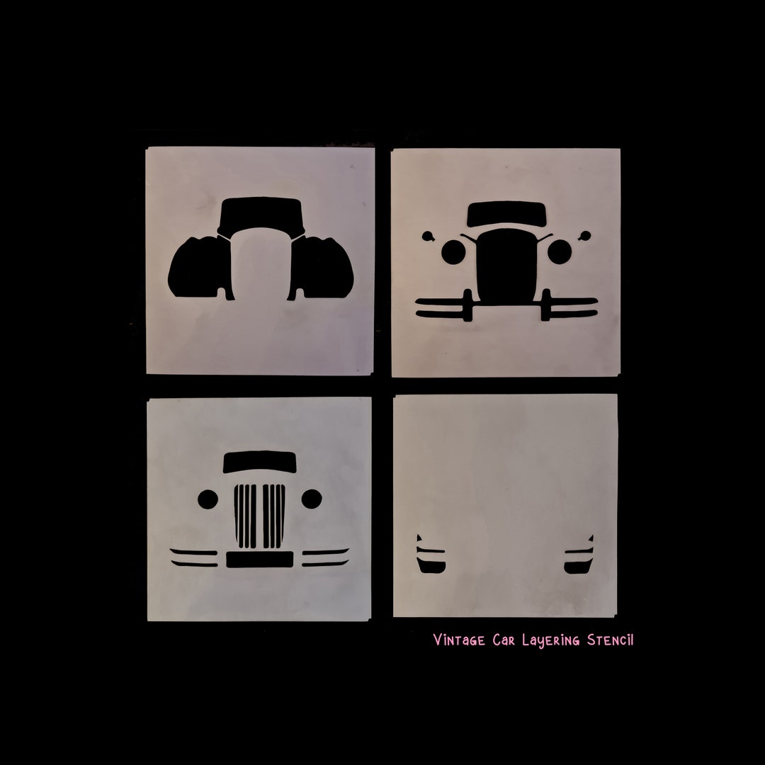 Vintage Car Layering Stencil Set. Stencil for Card Making, Crafting ...