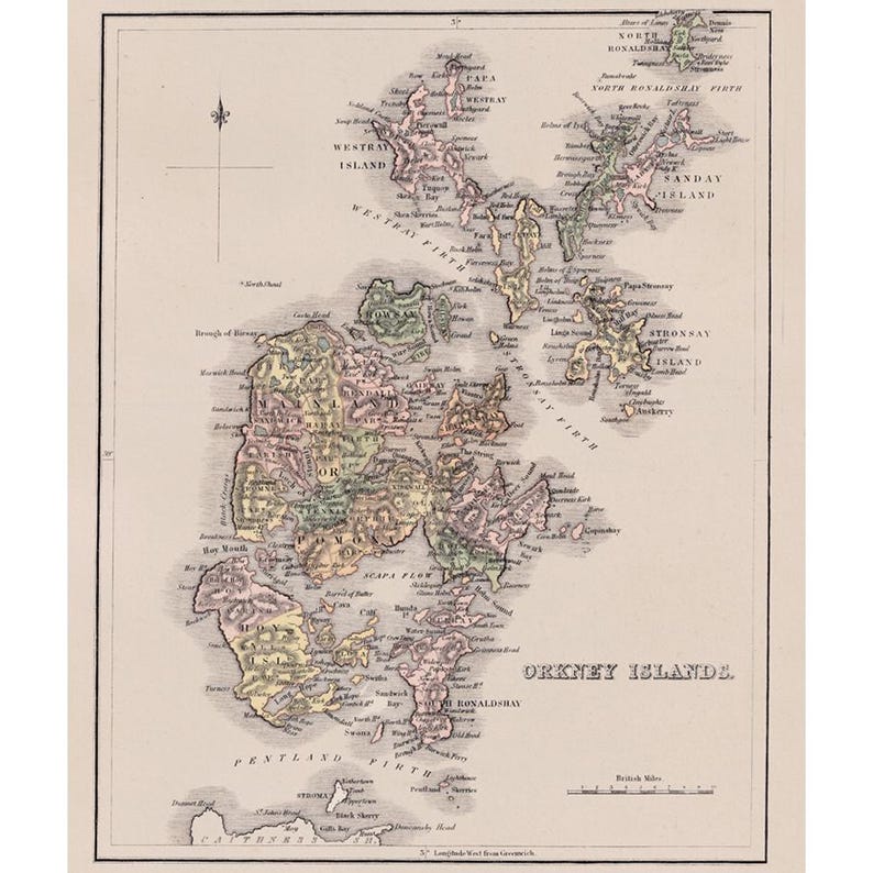 Vintage Maps of Scotland - Printable Rustic Decor, 5 Antique Style Maps ...