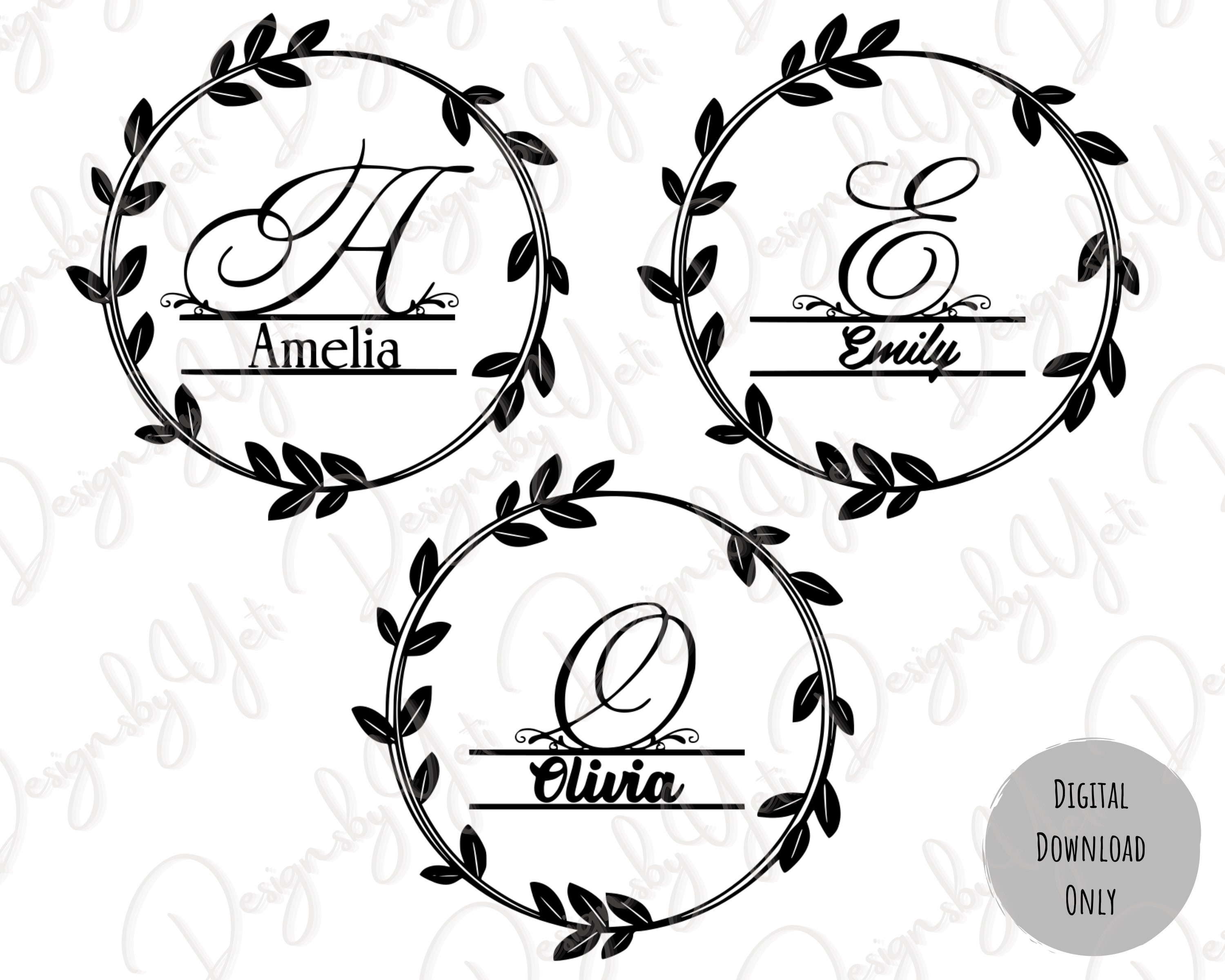 Monogram SVG, Wreath SVG, Letter Svg, Initial Svg, Alphabet SVG, First ...