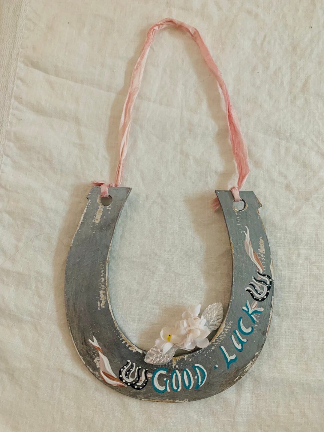Rachel Ashwell Shabby Chic Good Luck Wood Horseshoe Painted by Ben Peck ...