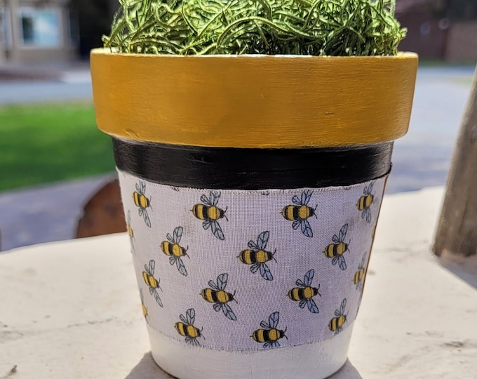 Hand Painted Planter, Bumble Bee Design, Terracotta Pot, Trendy Decor ...